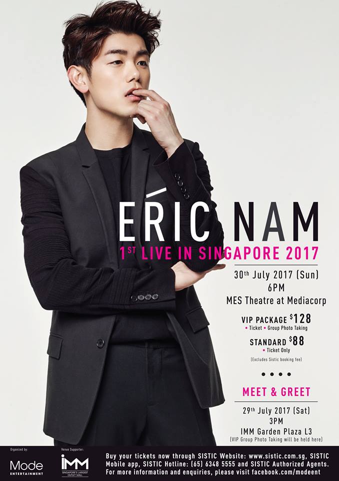 [UPCOMING EVENT] Eric Nam 1st Live in Singapore – KBeats Singapore